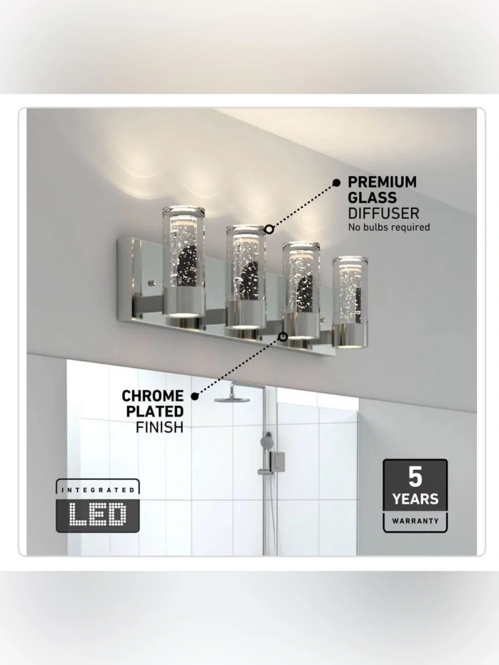 Accents | Artika Essence 4 Modern Chrome Wall Sconce Vanity Light ...